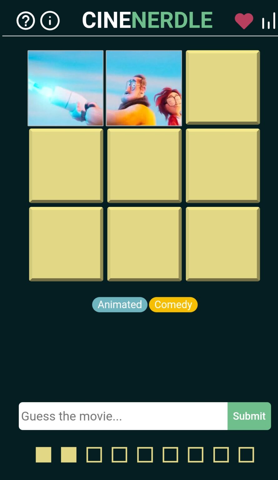 Cinenerdle Game 🕹️ Cinema Wordle