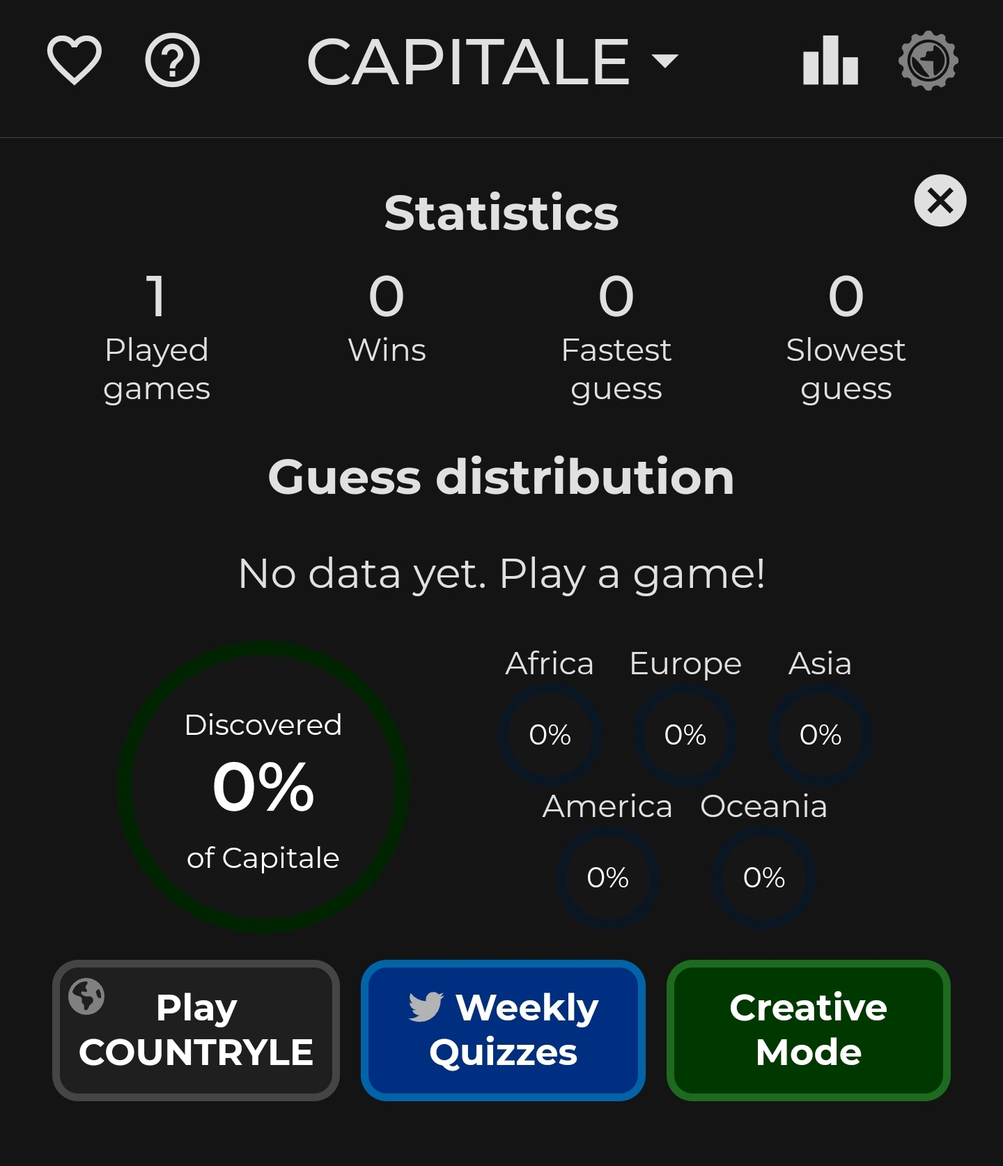 Capitale game 🌎 Capitals Wordle